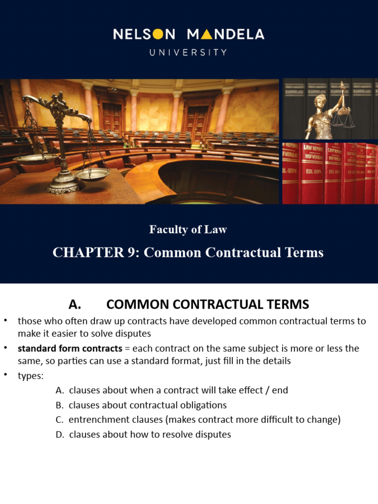 Chapter 9 - Common Contractual Terms | PDF | Arbitration | Breach Of ...