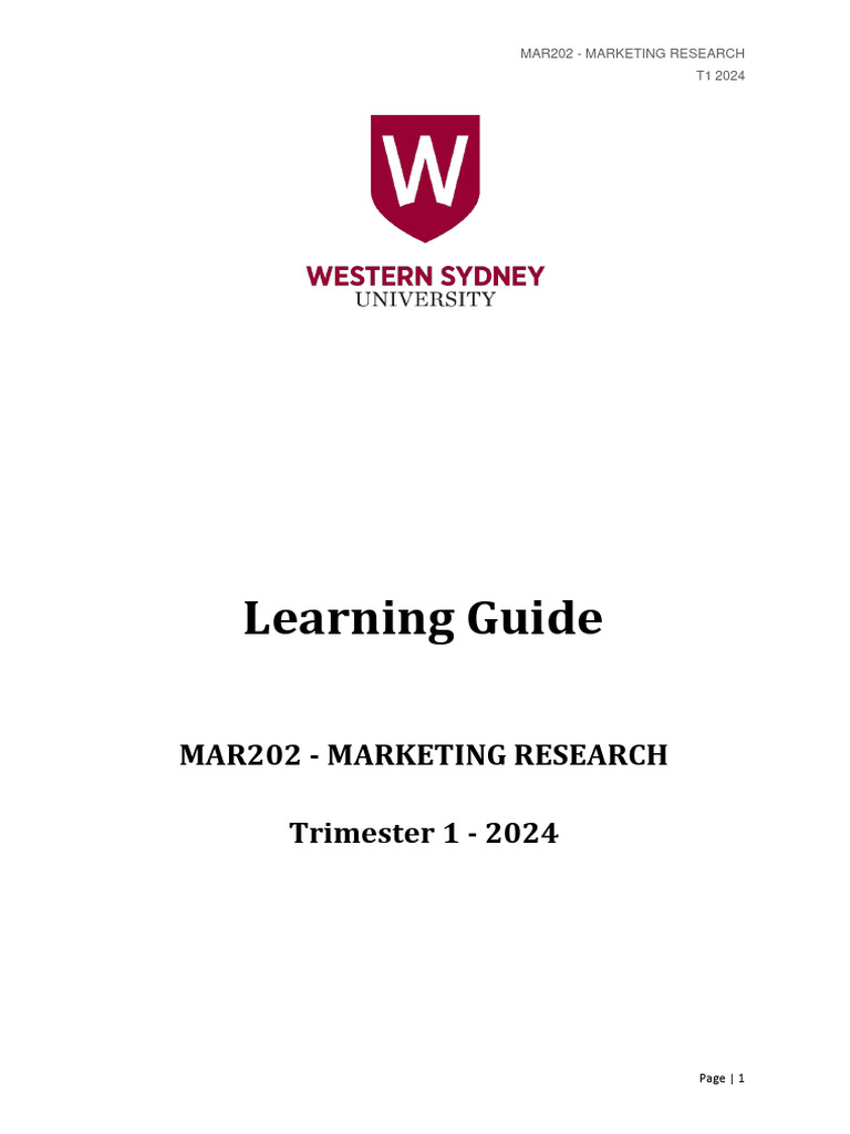 Marketing Research_LG_2024_T1 | PDF | Marketing Research | Apa Style
