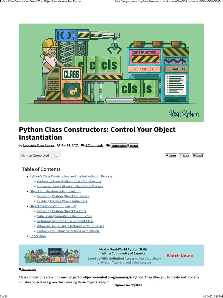 Python Class Constructors | PDF | Constructor (Object Oriented ... Python Class Constructors | PDF | Constructor (Object Oriented ...