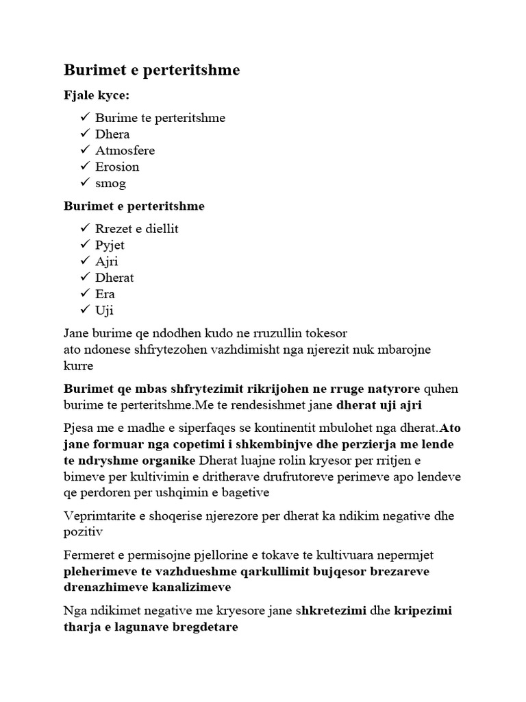 Burimet e Perteritshme | PDF
