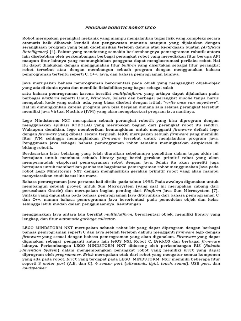 Pemrograman Robot Lego dengan Java | PDF