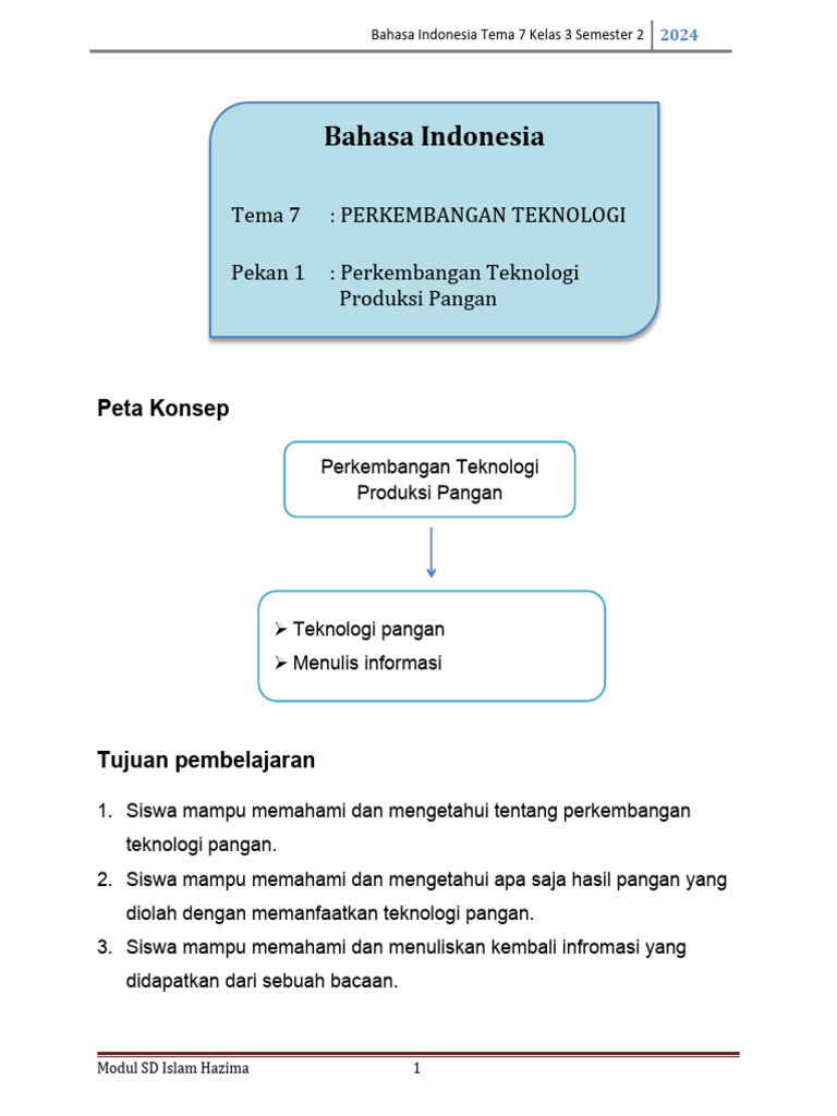 Tema 7 BI Kelas 3 | PDF