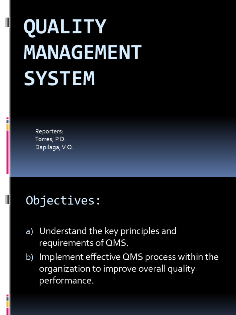 REPORT Quality Management System | PDF | Quality Management System | Quality (Business)