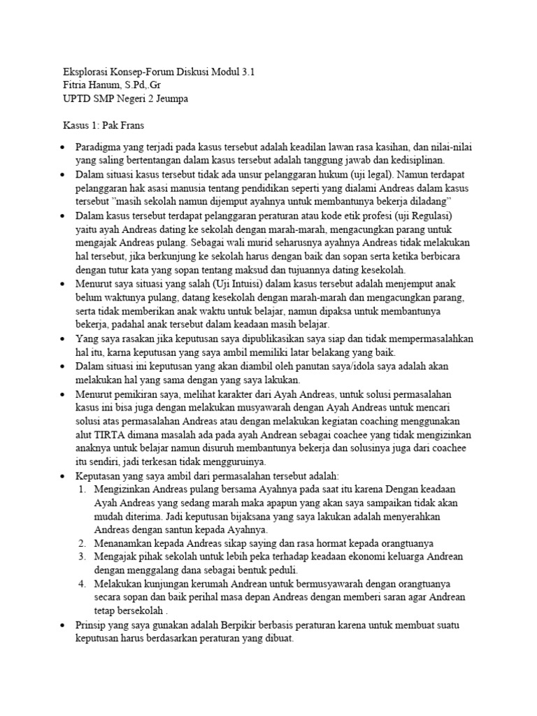 Eksplorasi Konsep - Forum Diskusi Modul 3.1 | PDF | Pengembangan Diri | Kesehatan Holistik