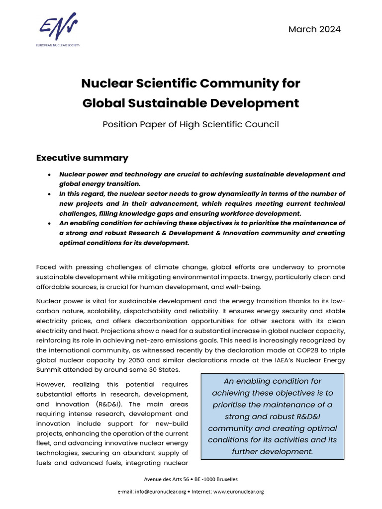 Nuclear Scientific Community For Global Sustainable Development - FINAL ...