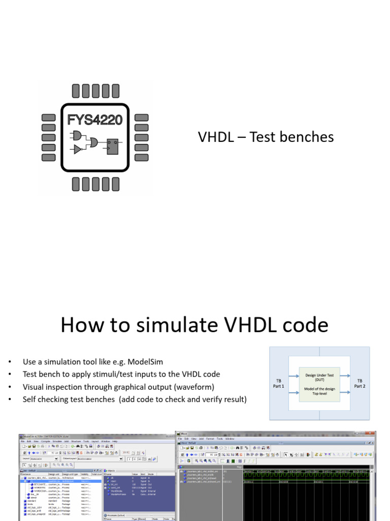 VHDL Testbenches | PDF | Vhdl | Systems Engineering VHDL Testbenches | PDF | Vhdl | Systems Engineering