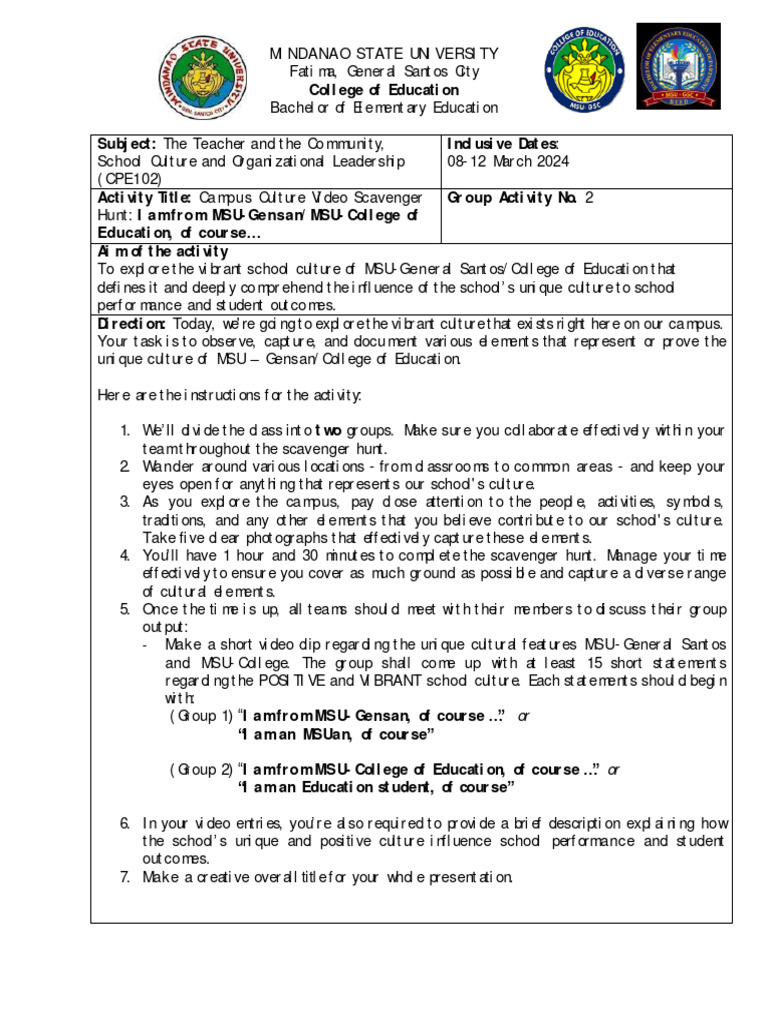 Activity Sheet Group Activity 2 | PDF