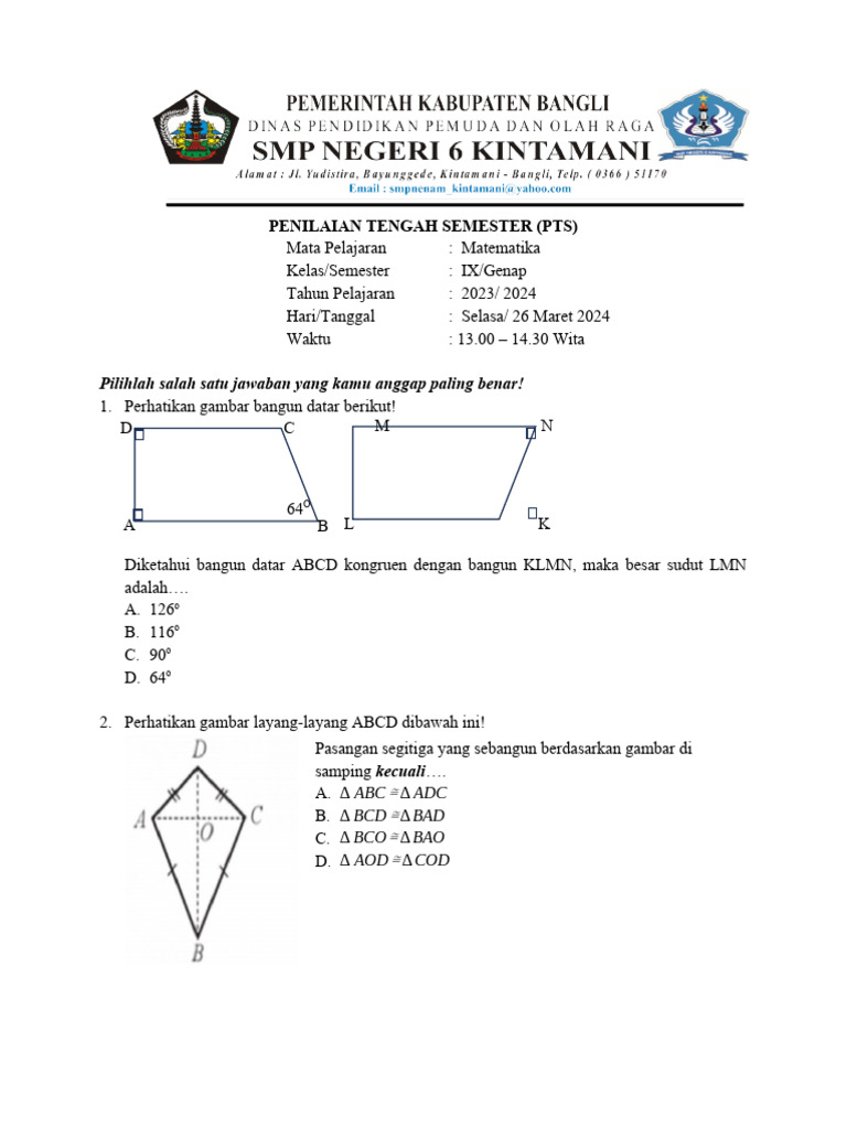 Soal PTS Genap Siip 2024 | PDF
