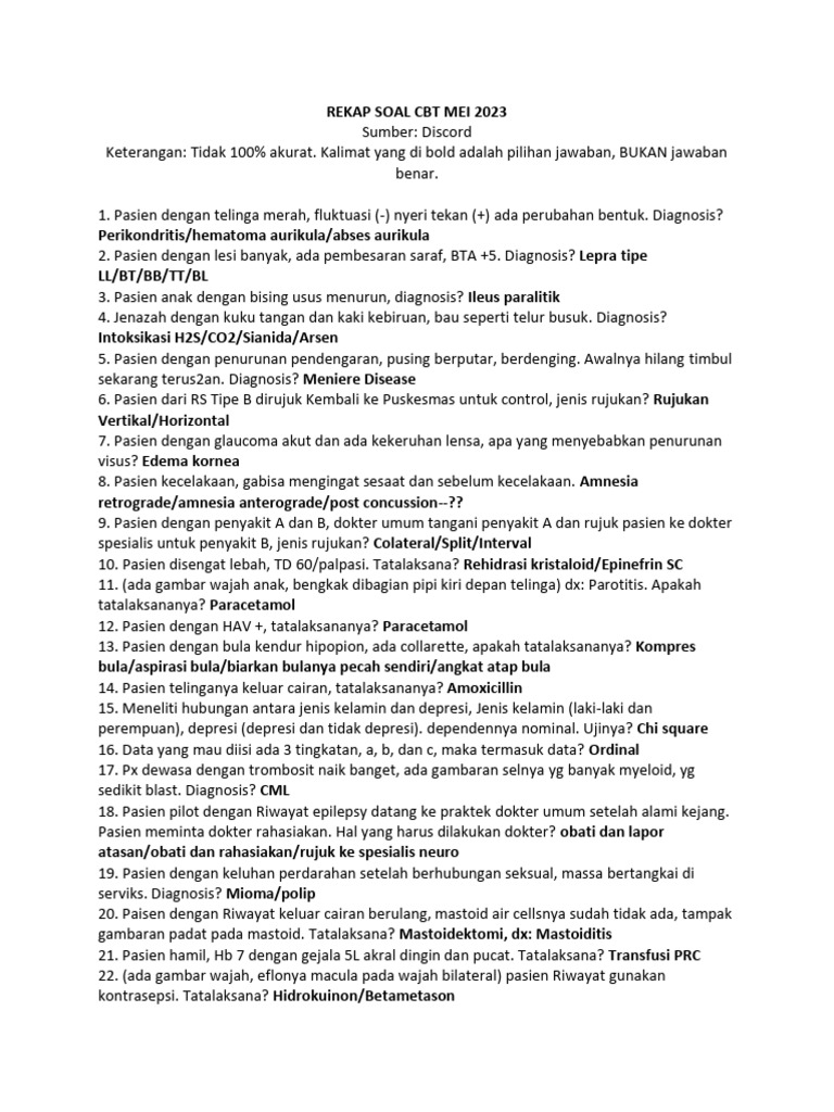 Rekap Soal Dan Jawaban Mei 2023 GKB | PDF