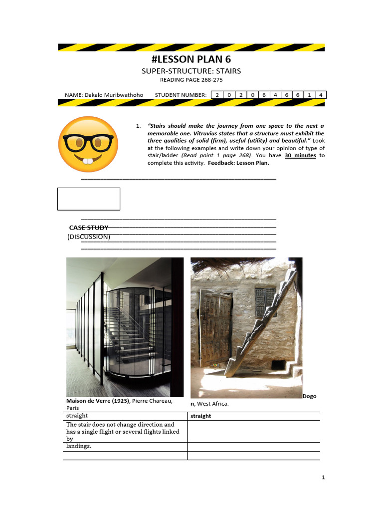 Lesson Plan 6 (Residential) | PDF | Stairs