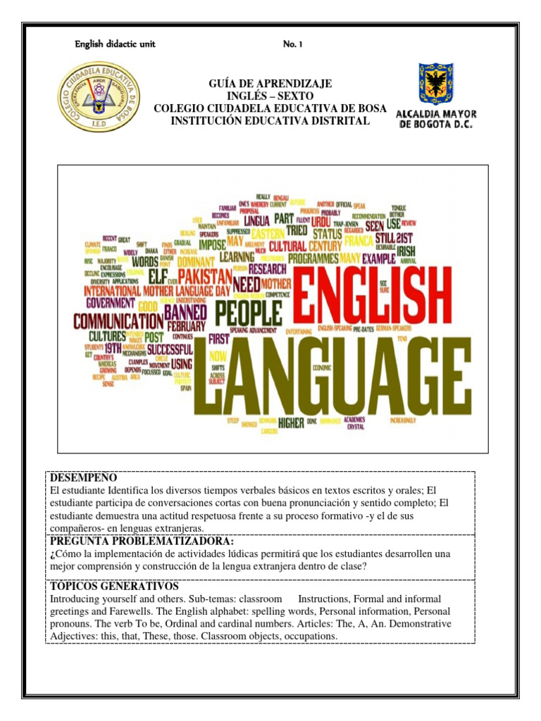 Unidad Didáctica Inglés 1 | PDF | English Language | Vowel