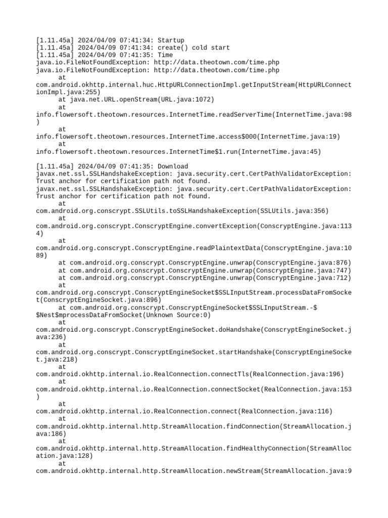 SSL Handshake Errors in App Logs | PDF | Computing Platforms | Software