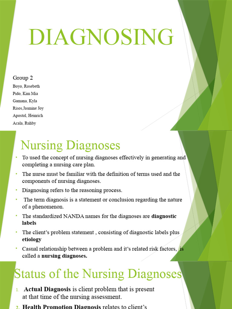 Diagnosing Report 1 c | PDF | Medical Diagnosis | Nursing