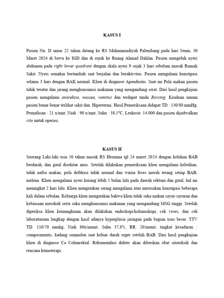 Kasus Tutorial I & II | PDF