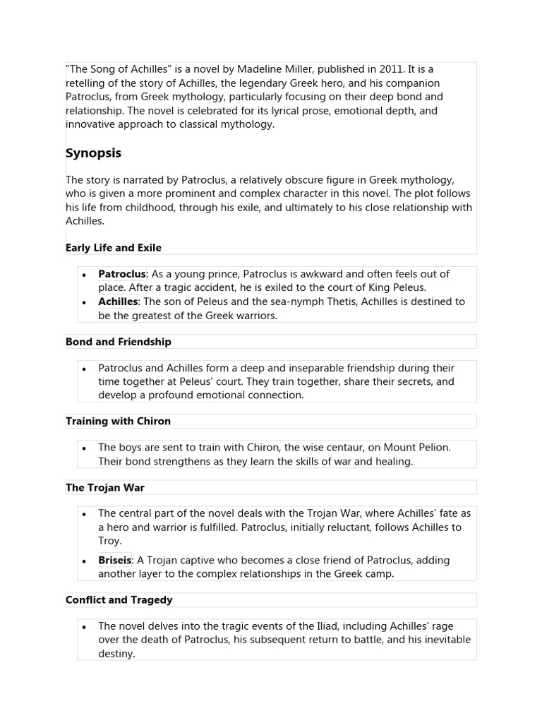 The Song of Achilles | PDF | Achilles