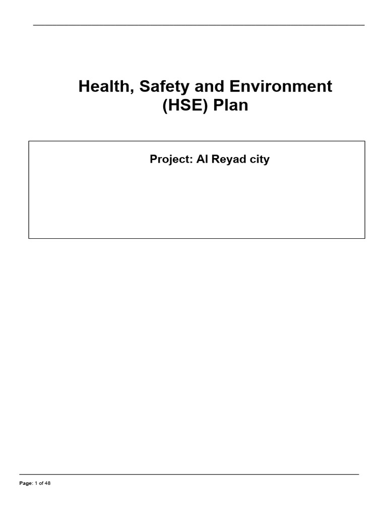 Suadi Arabia Construction Site (HSE) Plan | PDF | Employment ...