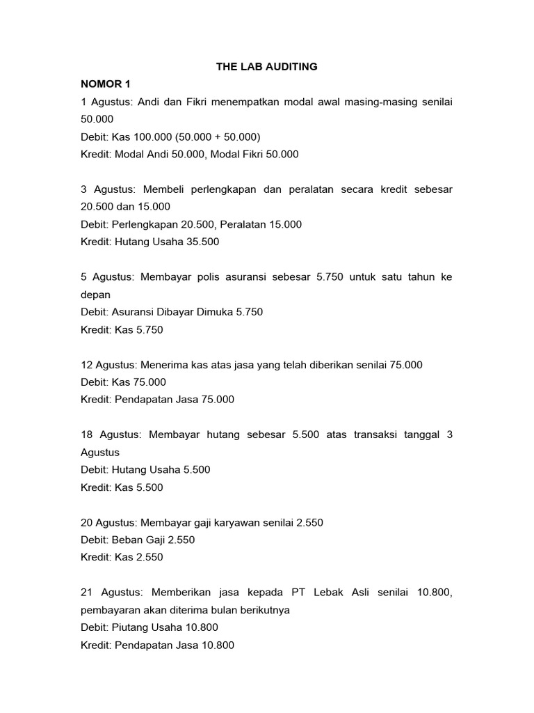 The Lab Auditing-1 | PDF