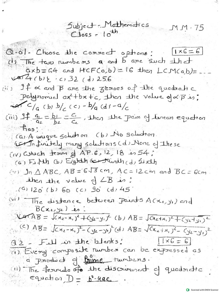 Class 10th Maths Very Imp Questions 2024 | PDF