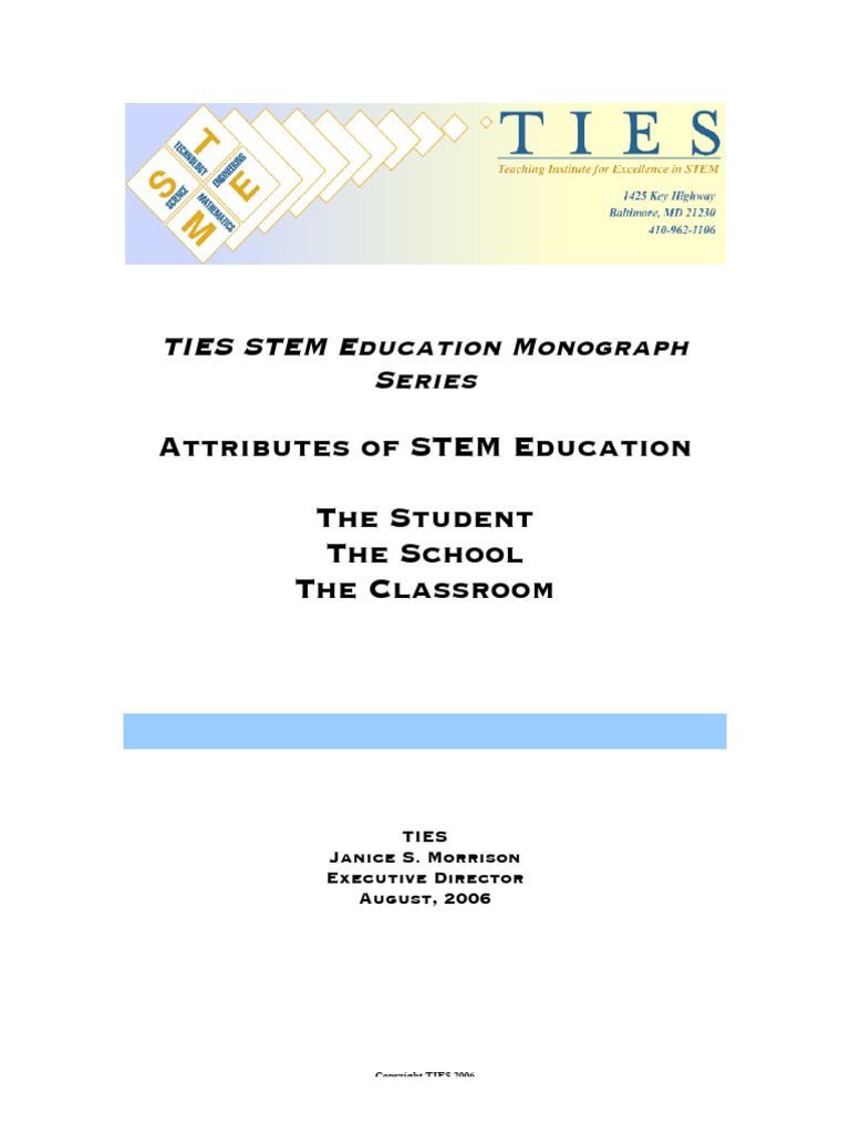 Attributes of STEM Education-1 | PDF | Science, Technology, Engineering ...