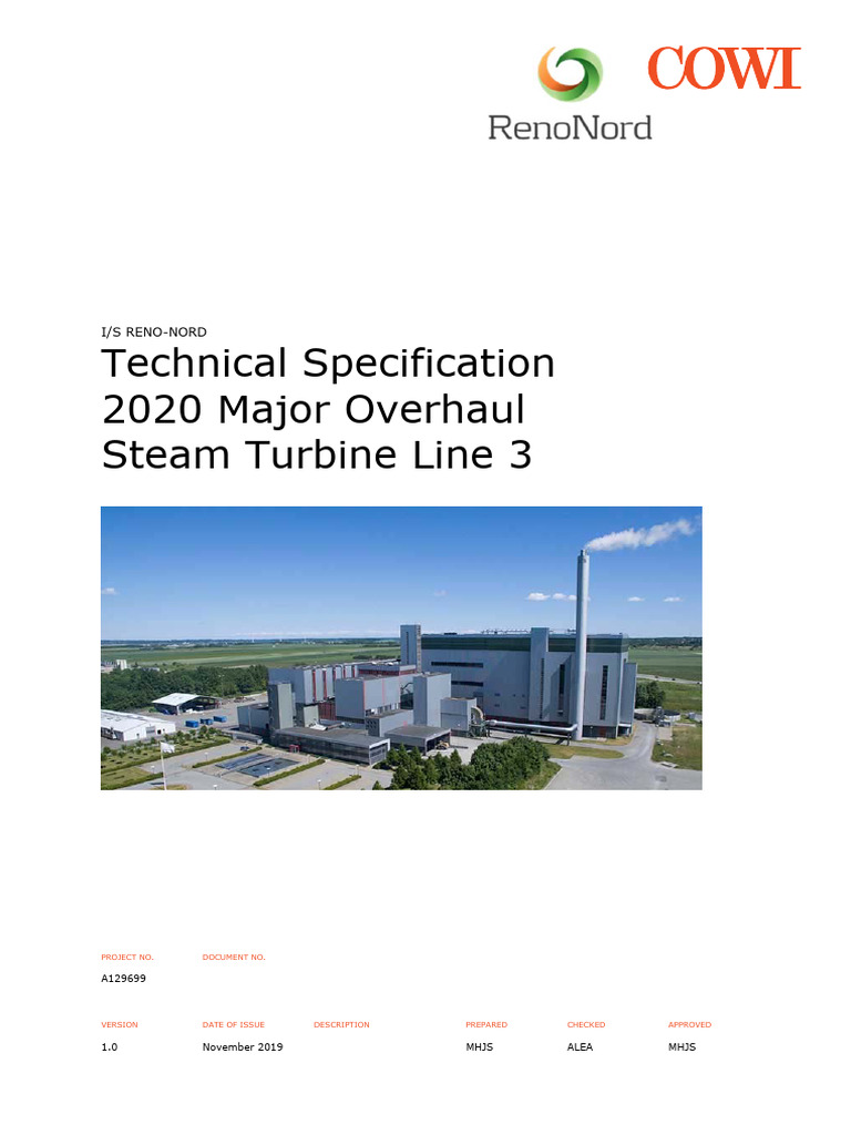 Technical Specification 2020 Major Overhaul Steam Turbine Line 3, Rev ...