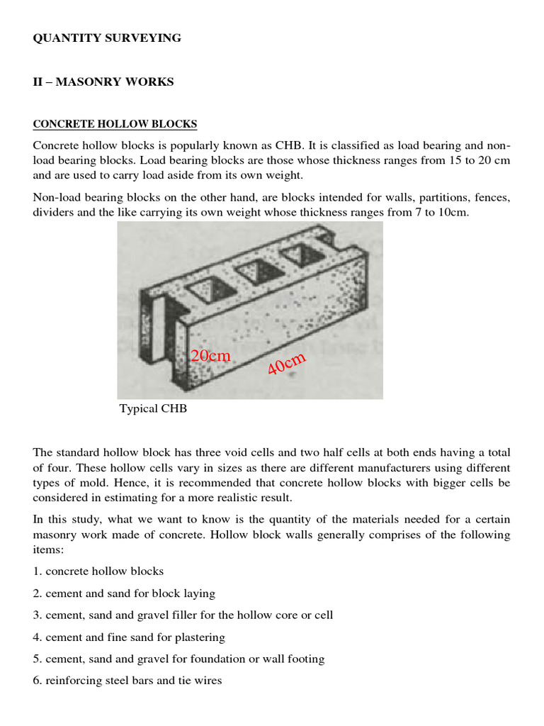 Masonry Works | PDF | Concrete | Masonry