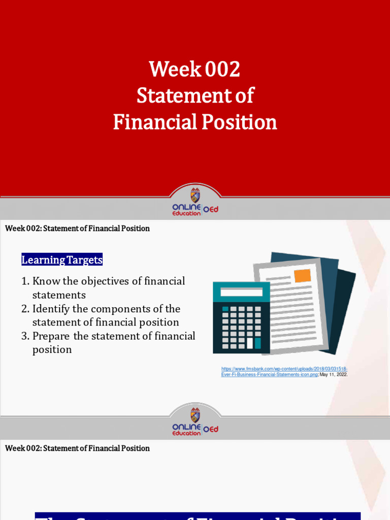 Module 002 - The Statement of Financial Position - PPT | PDF | Balance ...