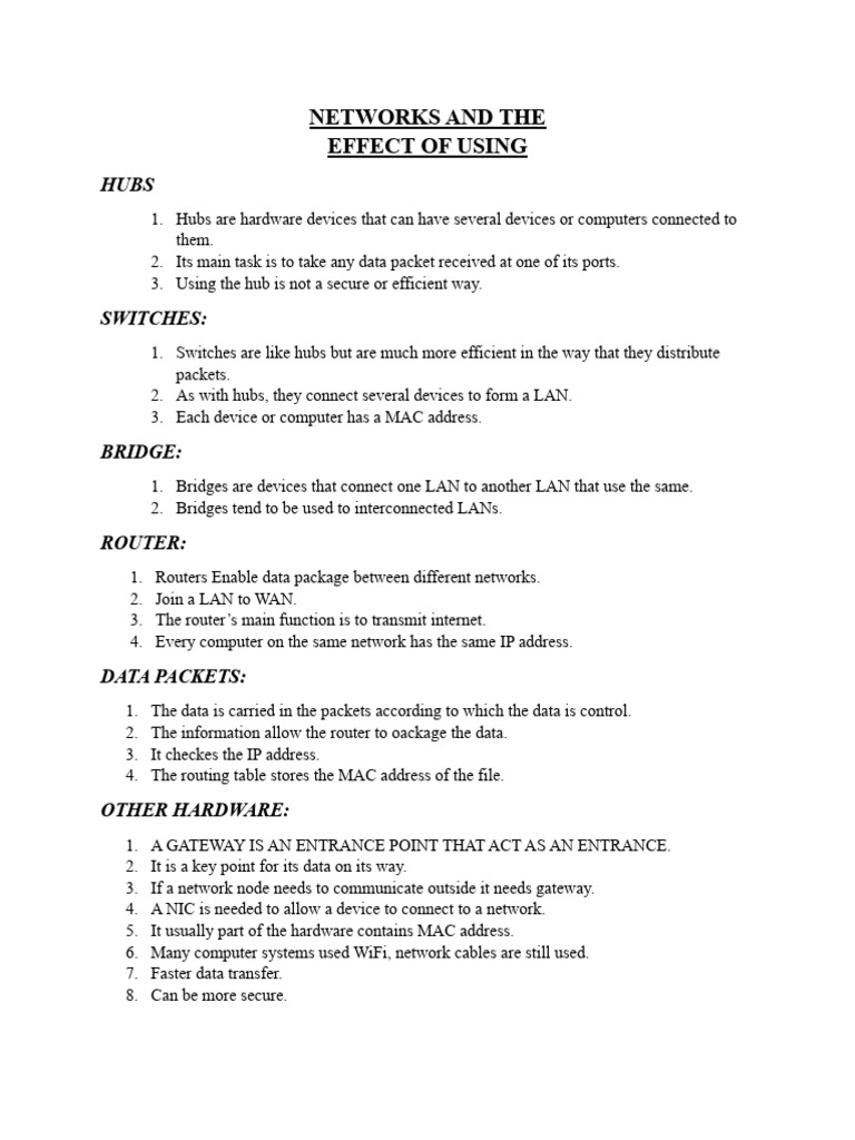 Networks and The Effects of Using Them | PDF