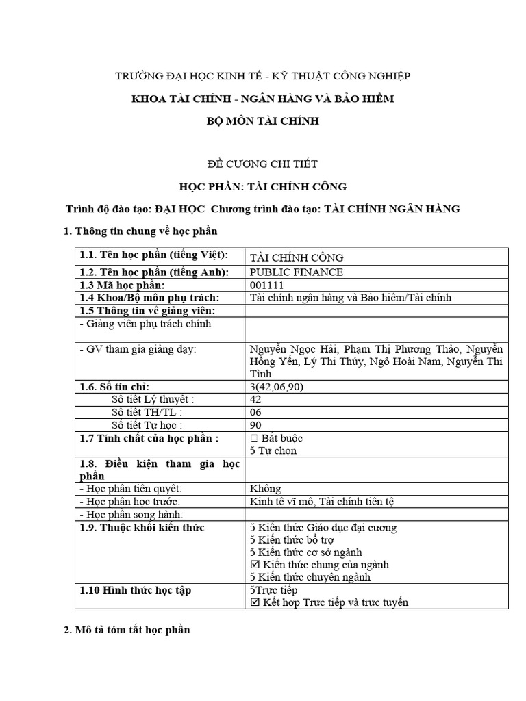 Đề Cương TCC-final | PDF