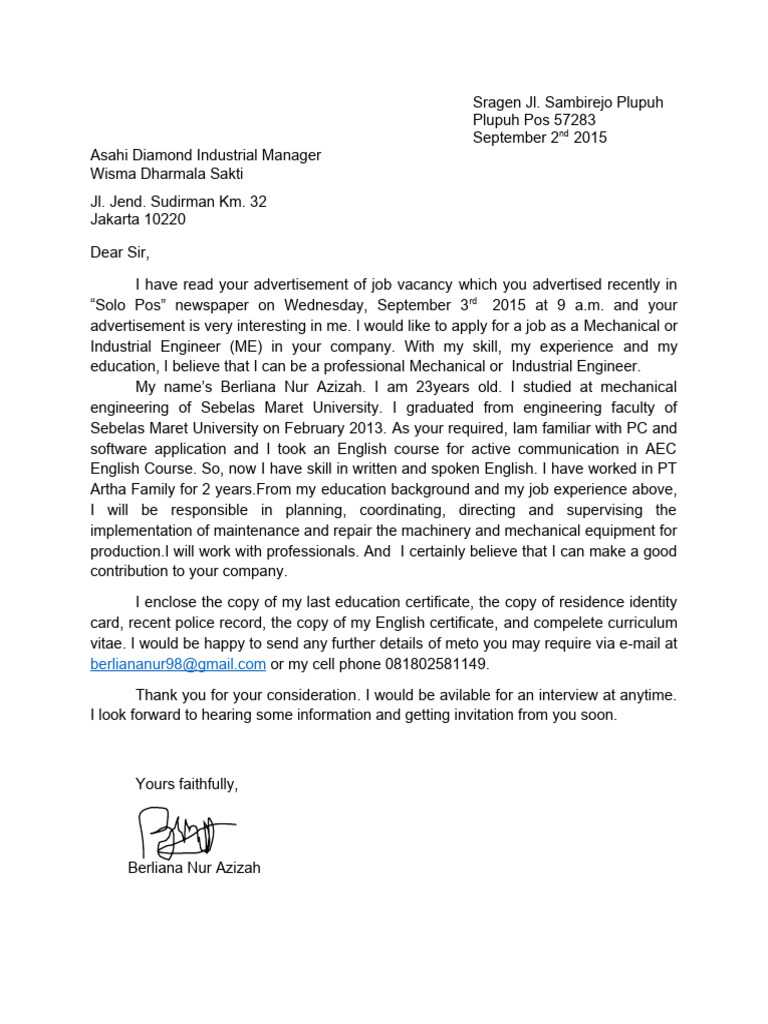 Application latter | PDF