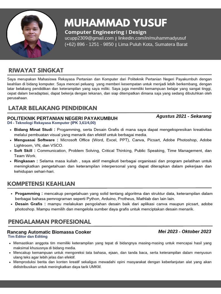CV Muhammad Yusuf | PDF