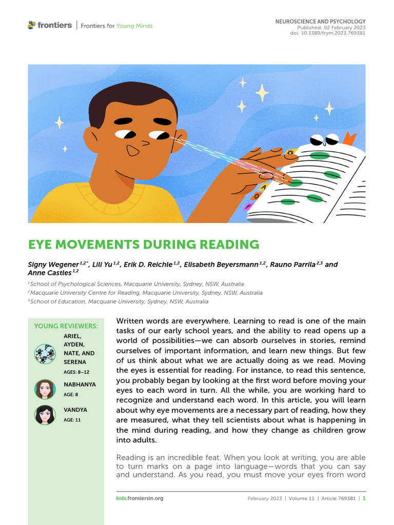 Understanding Eye Movements in Reading | PDF | Neuroscience | Eye