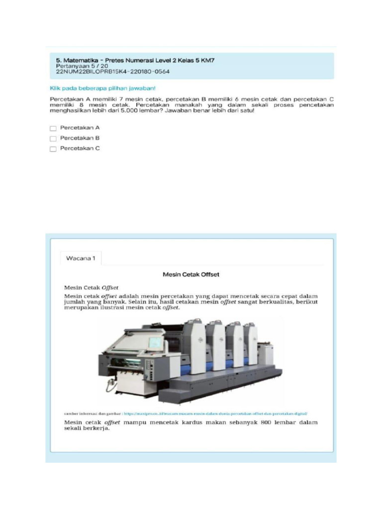 Numerasi Akm Kelas 5 Fix | PDF