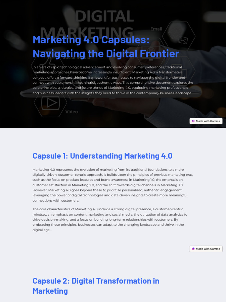 Marketing 40 Capsules Navigating The Digital Frontier | PDF | Analytics | Marketing