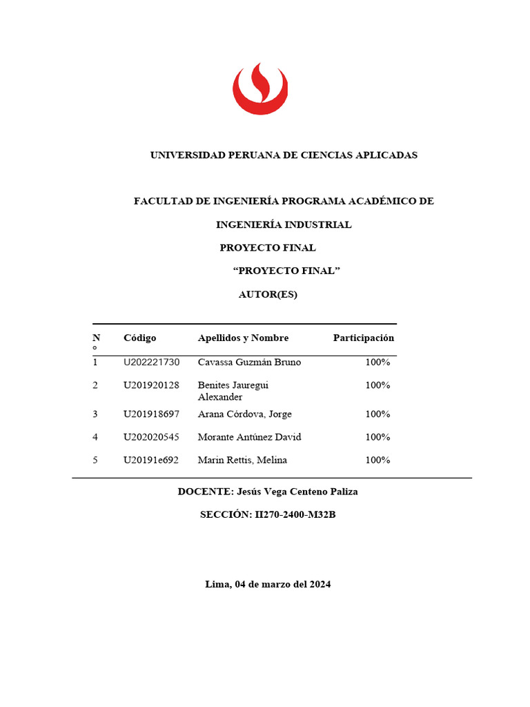 Proyecto Final Catusita | PDF | Marca | Calidad (comercial)