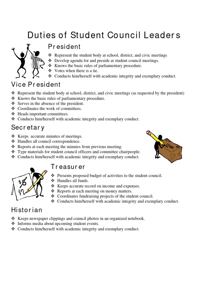 Roles of Student Council Leaders | PDF | Committee | Government