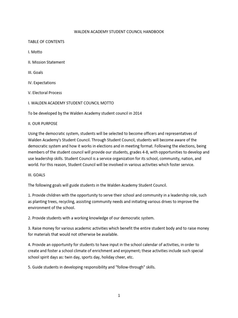 Student Council Handbook | PDF | Elections | Leadership