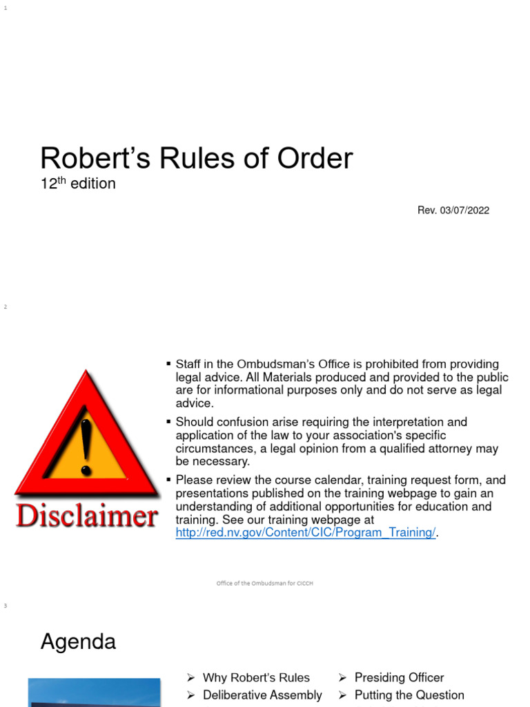 Roberts Rules of Order | PDF | Political Law | Parliamentary Procedure