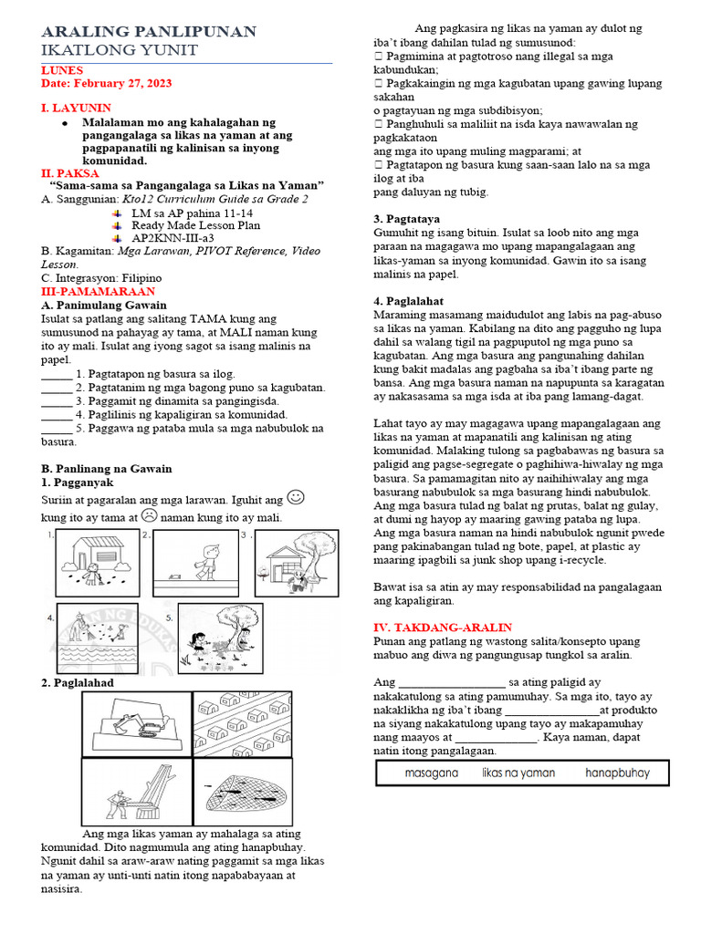 Araling Panlipunan DLP W3 Q3 | PDF
