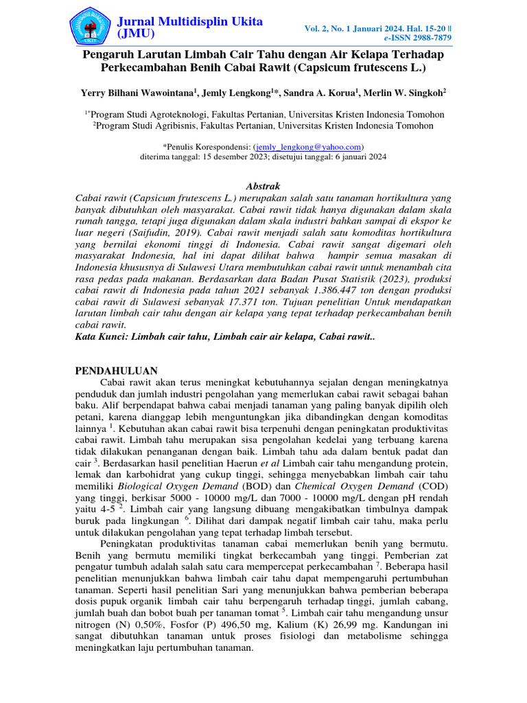 Jurnal Multidisplin Ukita (JMU) | PDF