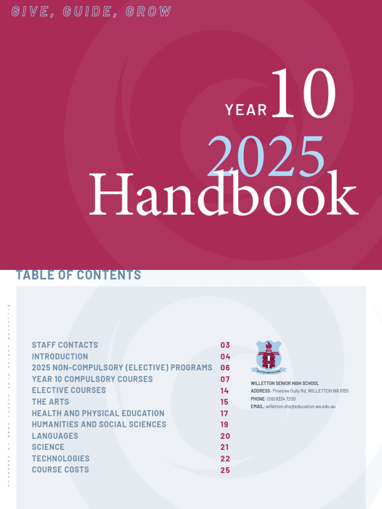 Year 10 Curriculum Handbook 2025 | PDF | Physical Education | Science