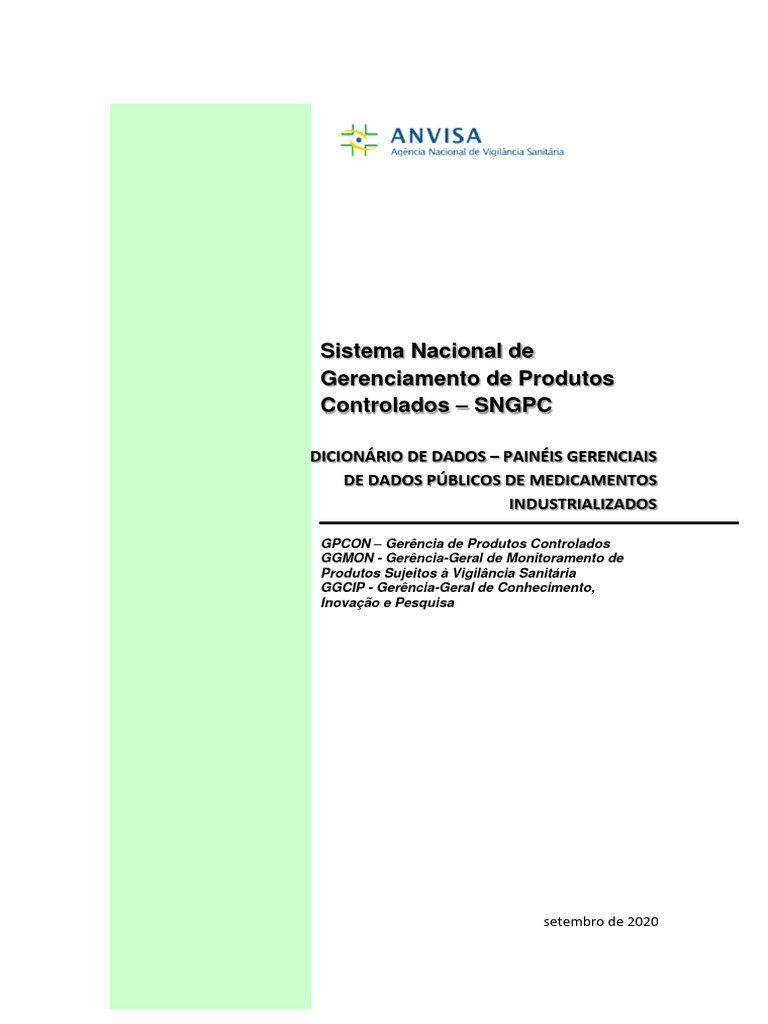 Painel SNGPC Venda de Industrializados | PDF | Farmacêutico | Bancos de ...