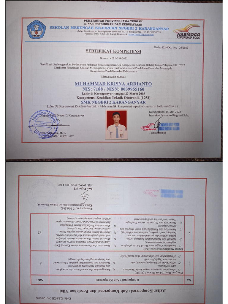 Sertifikat Kompetensi Krisna | PDF