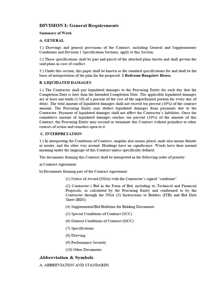 Outline Specification - Project Midterm | PDF | Concrete | Cement