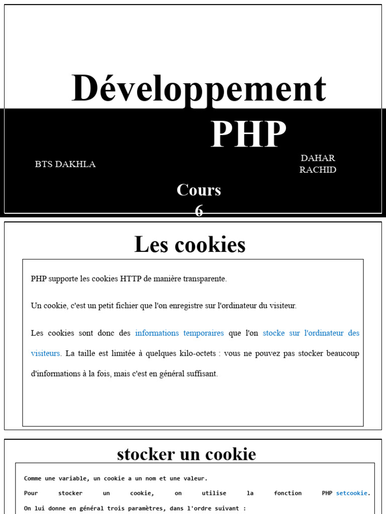 PHP-6 (Sessions) | PDF | Cookie (informatique) | PHP PHP-6 (Sessions) | PDF | Cookie (informatique) | PHP