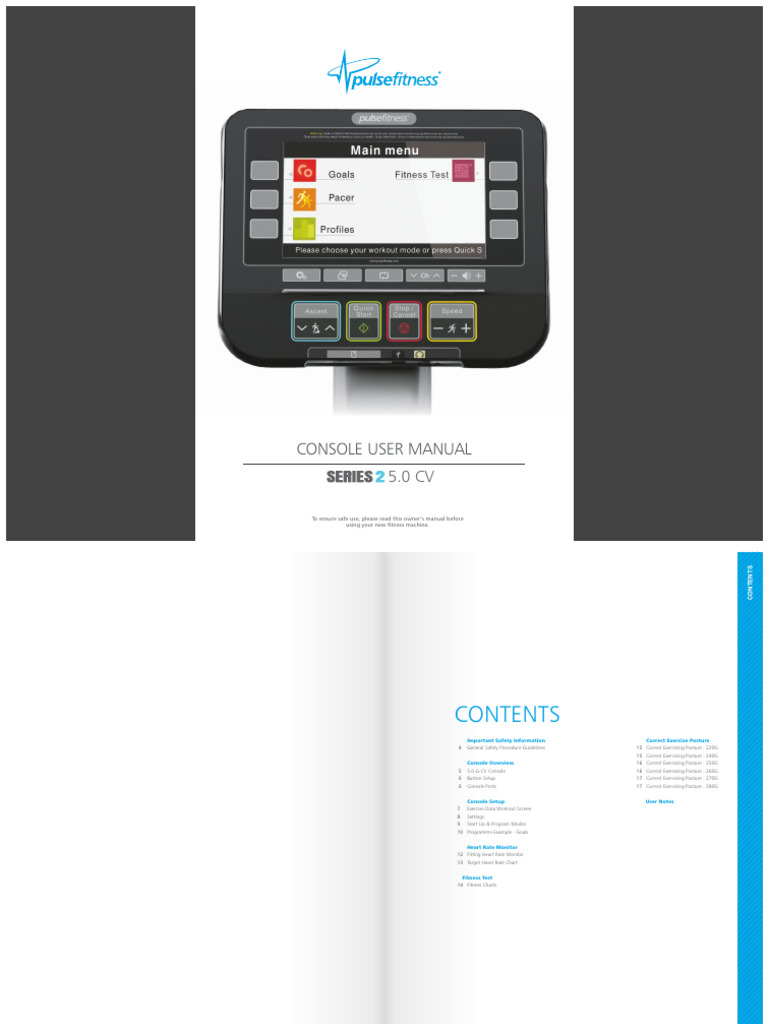 Console 5.0 User Manual Ref. 135 1299 1 | PDF | Heart Rate | Physical ...