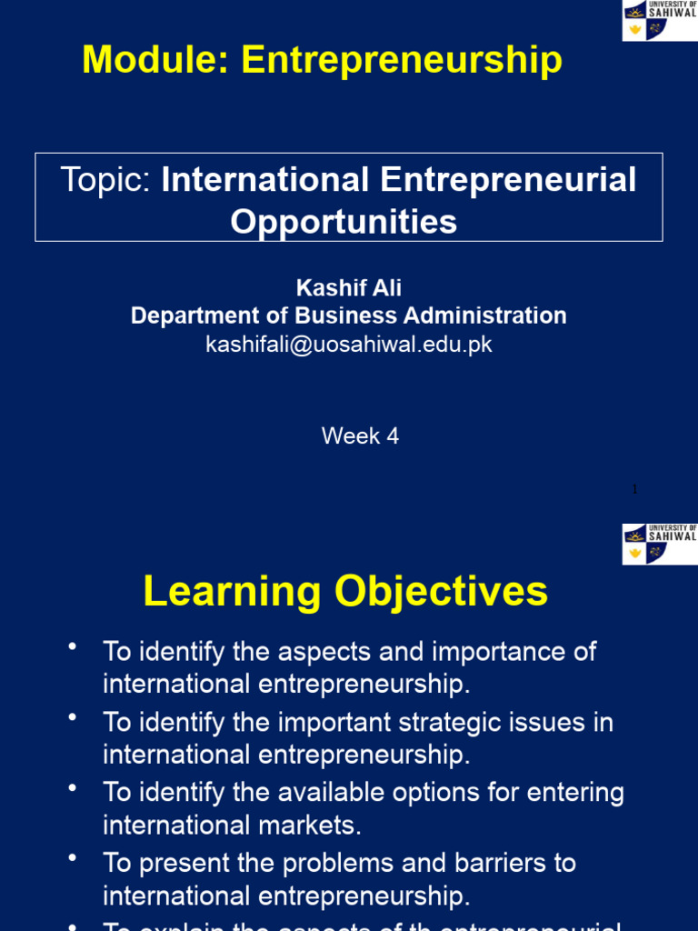 Week 4 Entrepreneurship | PDF | Entrepreneurship | General Agreement On ...