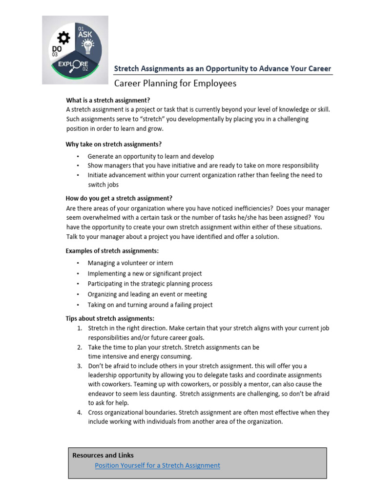 Stretch Assignments As An Opportunity To Advance Your Career | PDF ...