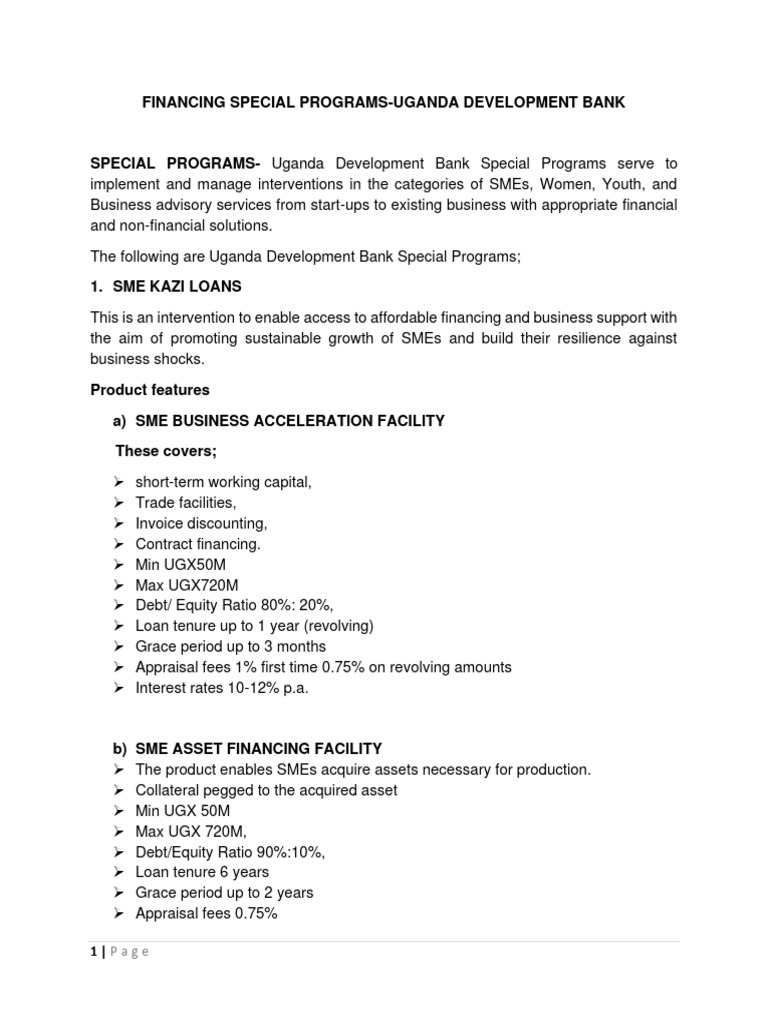 Financing Special Programs | PDF | Small And Medium Sized Enterprises | Debt