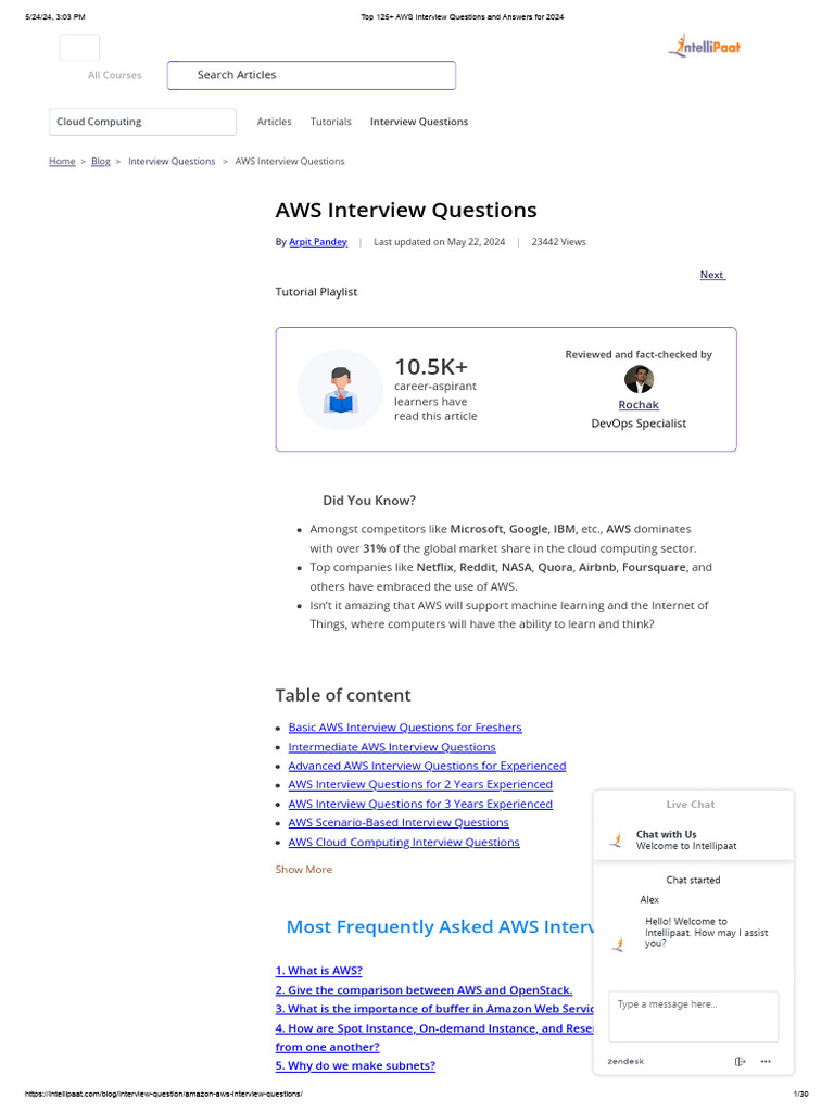 Top 125+ AWS Interview Questions and Answers For 2024 | Download Free PDF | Amazon Web Services ...