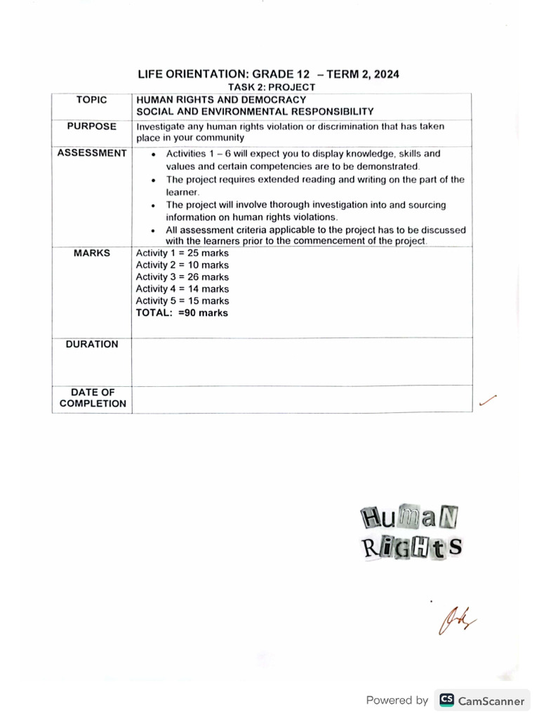 L.O GRD 12 Term 2 Project | PDF